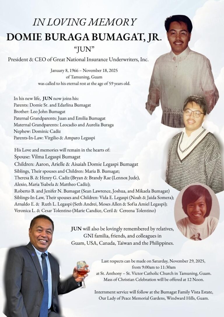 DOMIE "JUN" B. BUMAGAT JR. - Our Lady of Peace Memorial Plans & Gardens ...